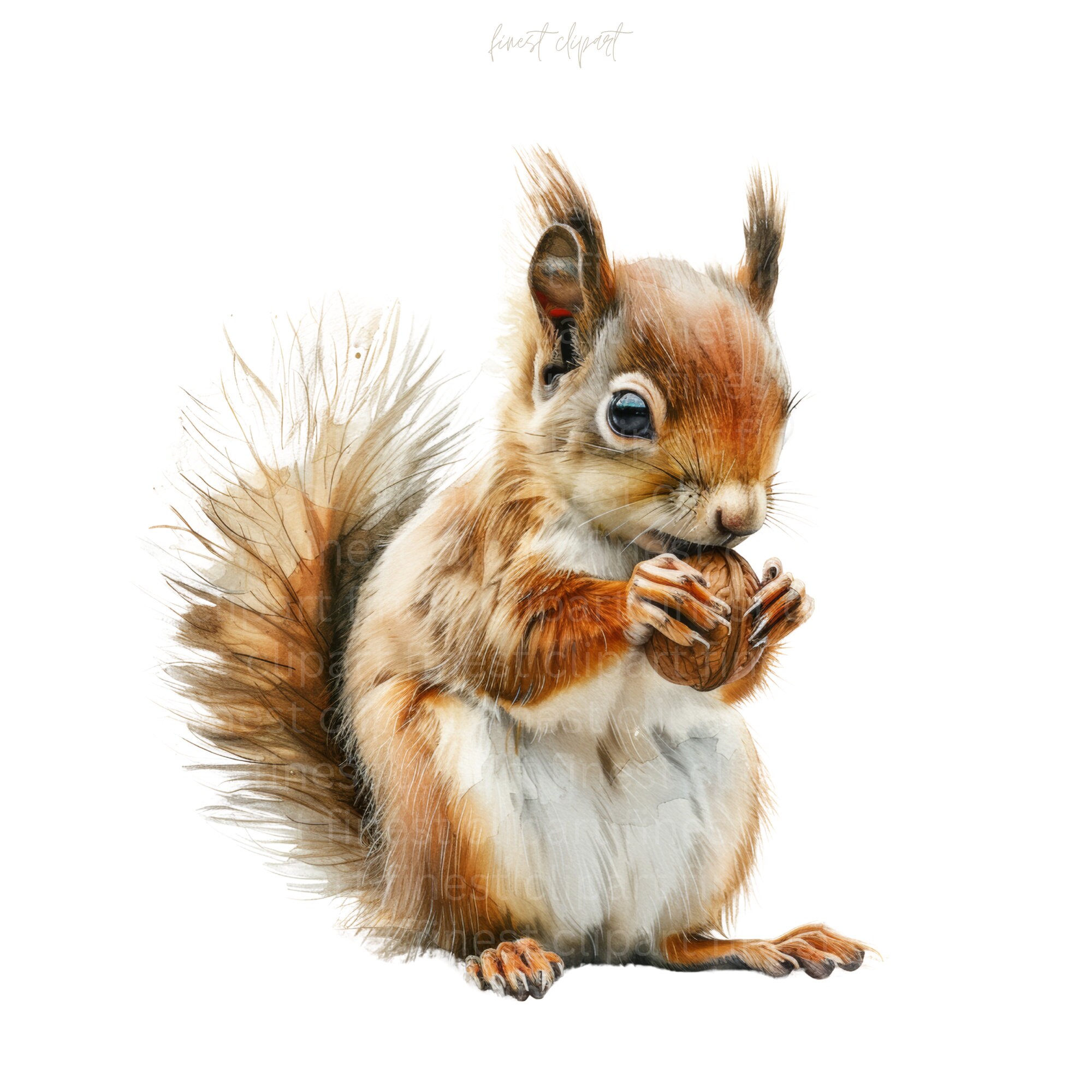 Woodland Baby Animal Clipart Set: 18 PNG Files, Naturalistic Watercolor ...