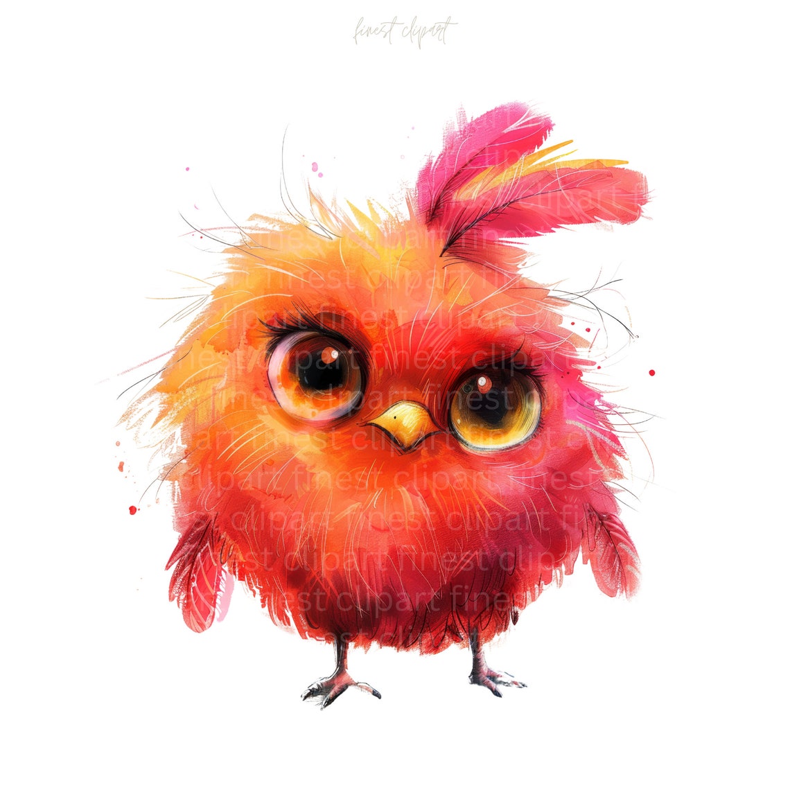 Funny Whimsical Bird Clipart Set: 18 PNG Files, Quirky Watercolor Birds ...