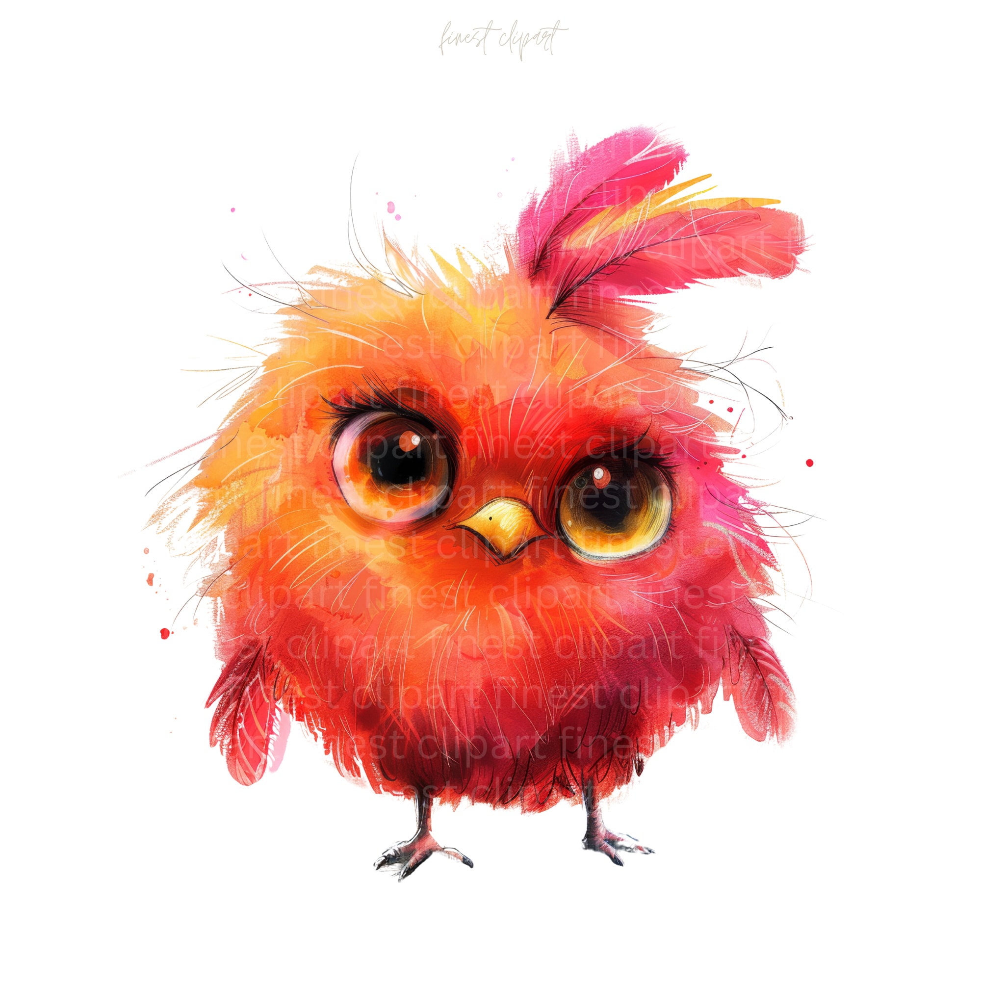 Funny Whimsical Bird Clipart Set: 18 PNG Files, Quirky Watercolor Birds ...