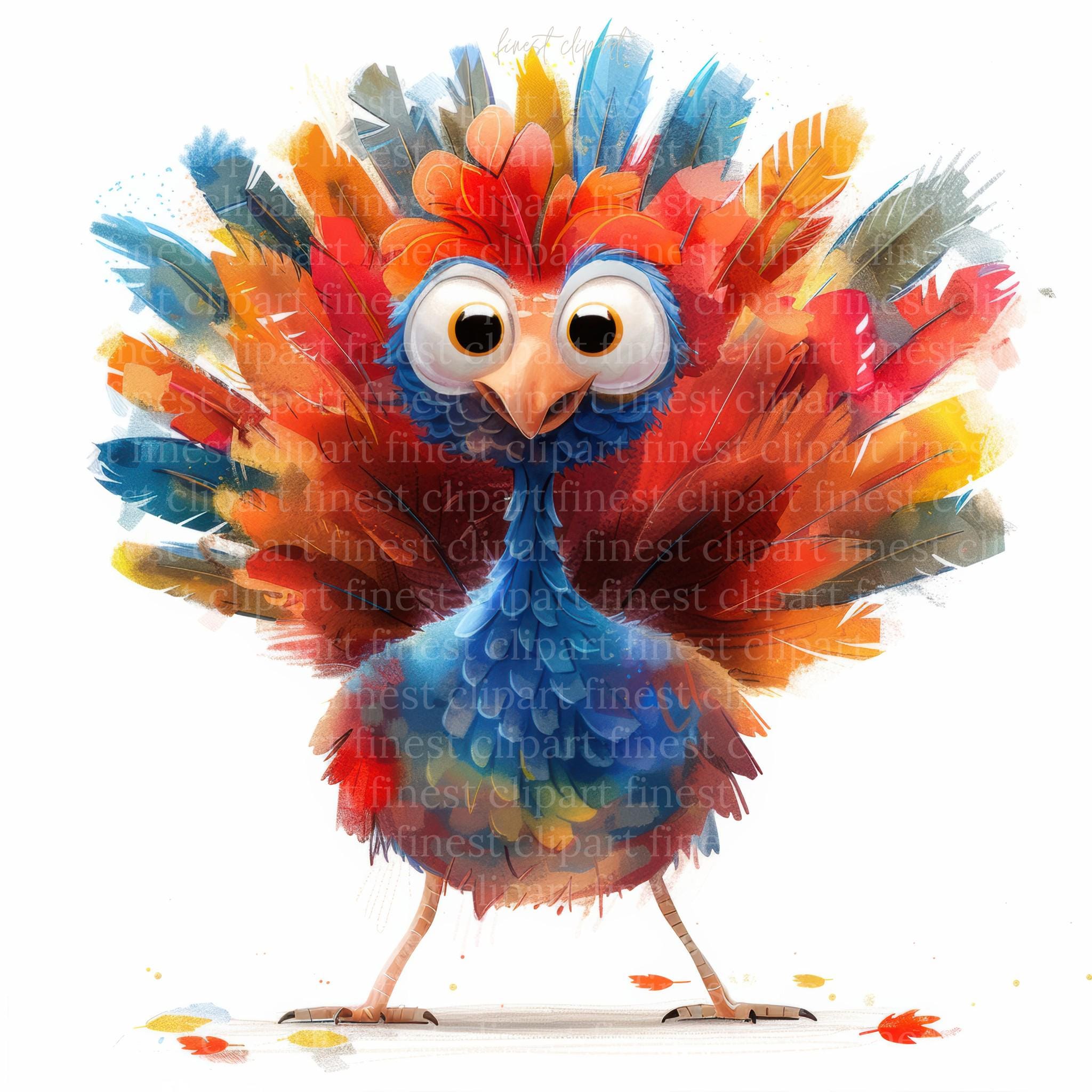 11 Whimsical Bird Watercolor Clipart, Colorful Bird Cartoon Characters ...