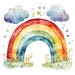 11 Cute Rainbows Watercolor Clipart Set, JPG Images, White Background ...
