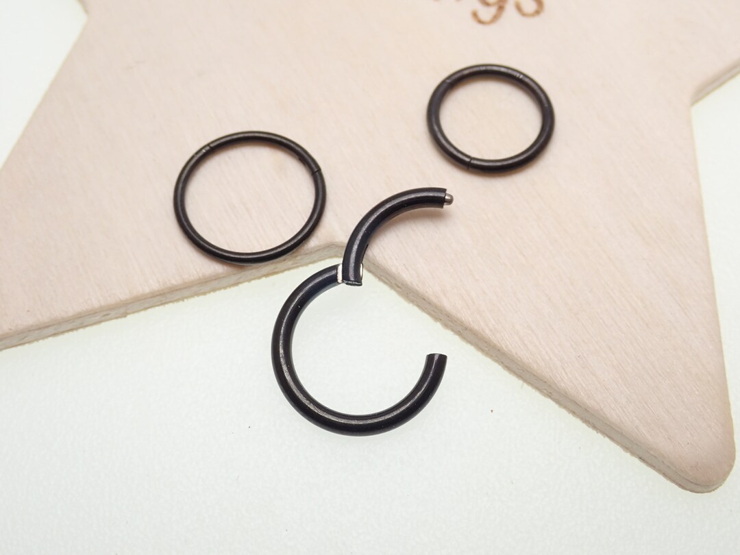PVC Black Hoop Segment Piercing Implant Titanium , Hinged Segment Nose ...