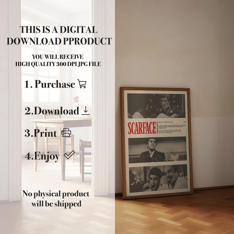 Scarface Poster Al Pacino Modern Movie Poster Movie Wall Decor Retro ...