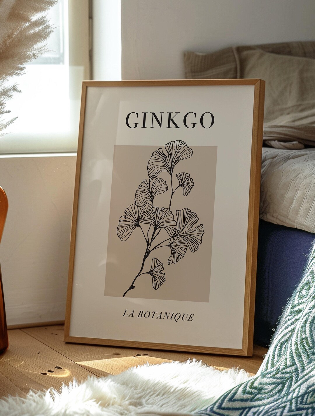 Ginkgo Print, Ginkgo Leaf Wall Art, Botanical Poster, Ginkgo Home Decor ...