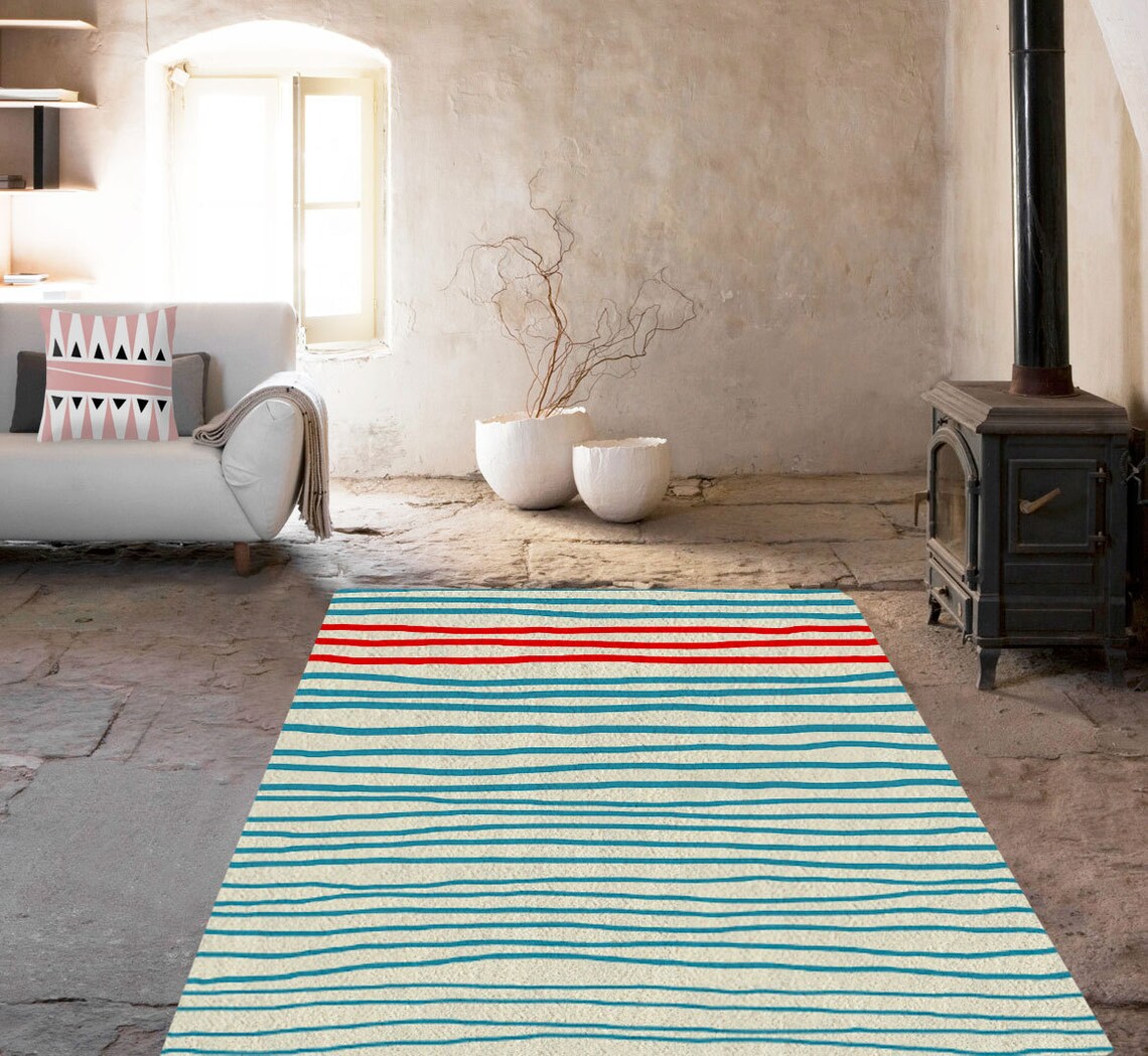 Boho rug beach house rug Modern rug geometric rug designer | Etsy