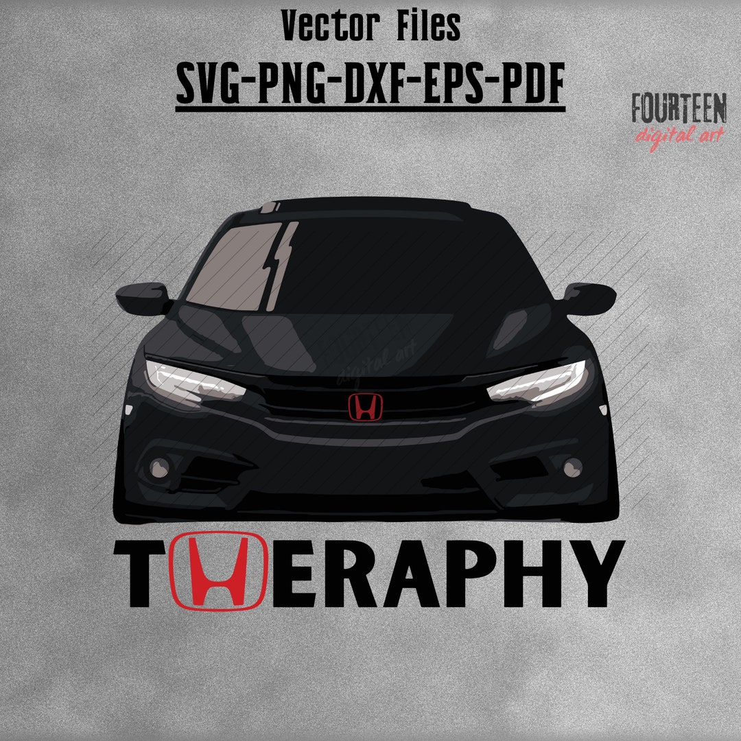 Honda Civic SVG, Vector Files, Honda Theraphy Logo, Vtec, FC5, Civic ...