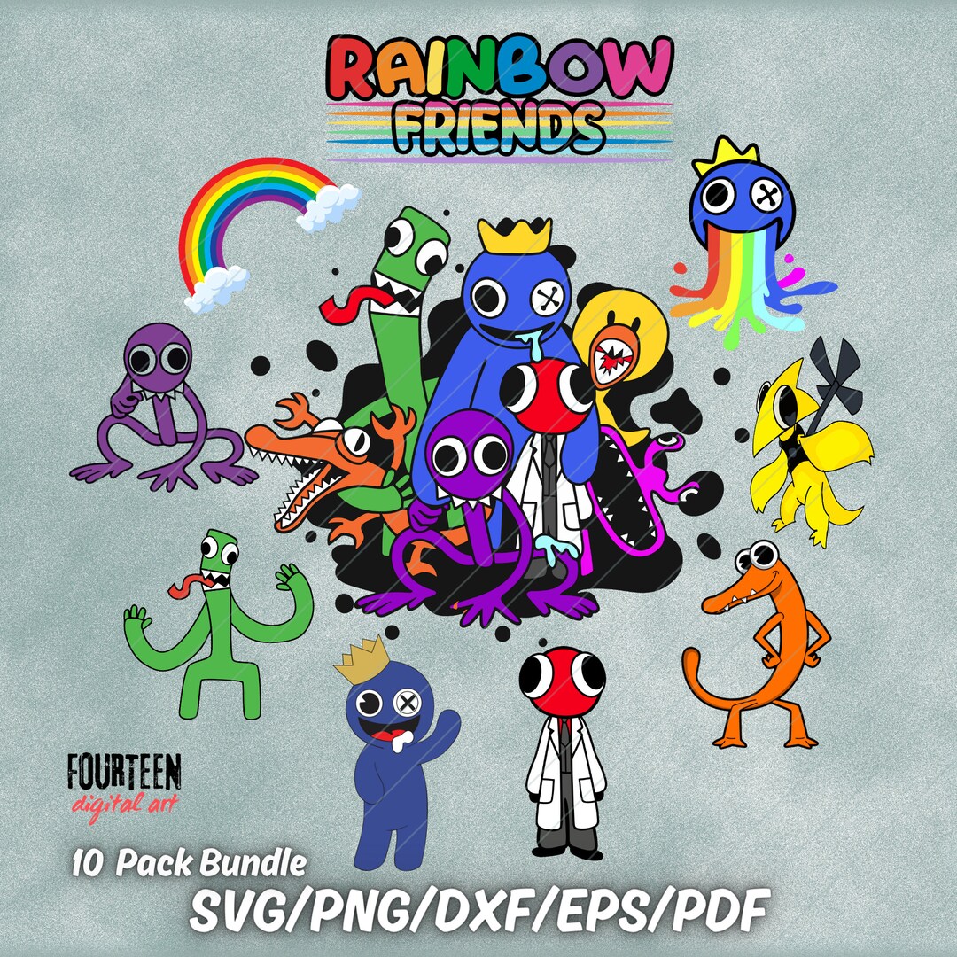 Rainbow Friends Svg Png Bundle, Cut Files, Cricut, Laser, Printable ...