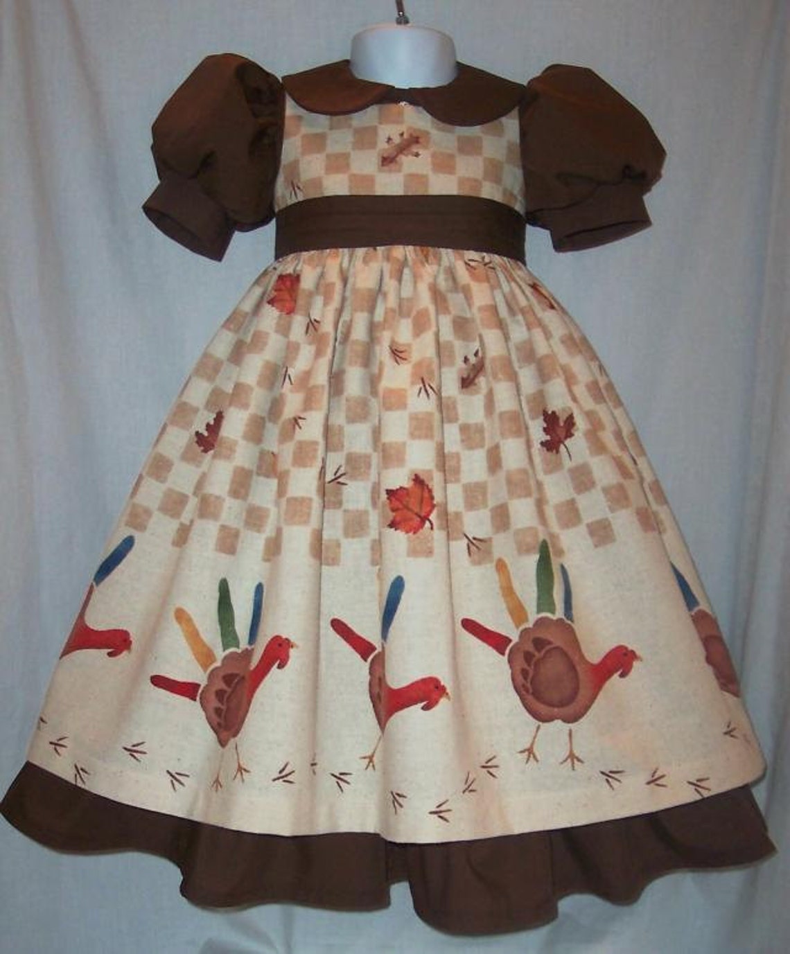THANKSGIVING Turkey HANDPRINT Dress CUSTOM Size - Etsy