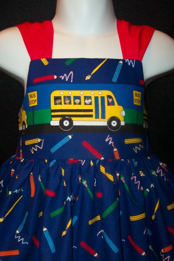 School BUS Border Dress CUSTOM Daisy Kingdom - Etsy