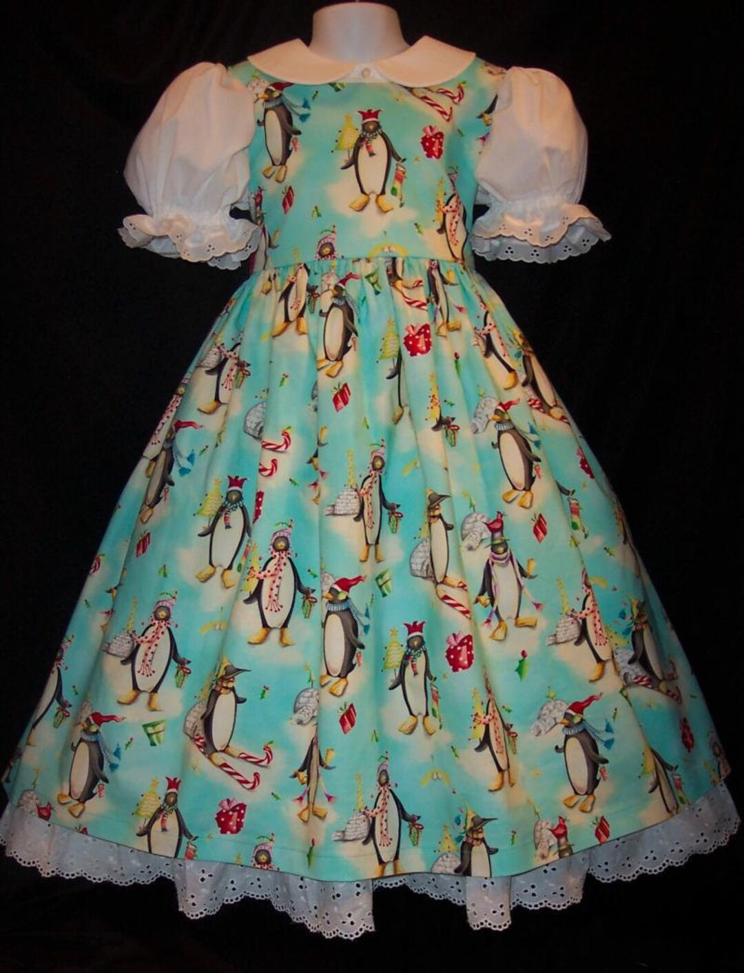 Christmas PENGUINS Dress CUSTOM Size - Etsy