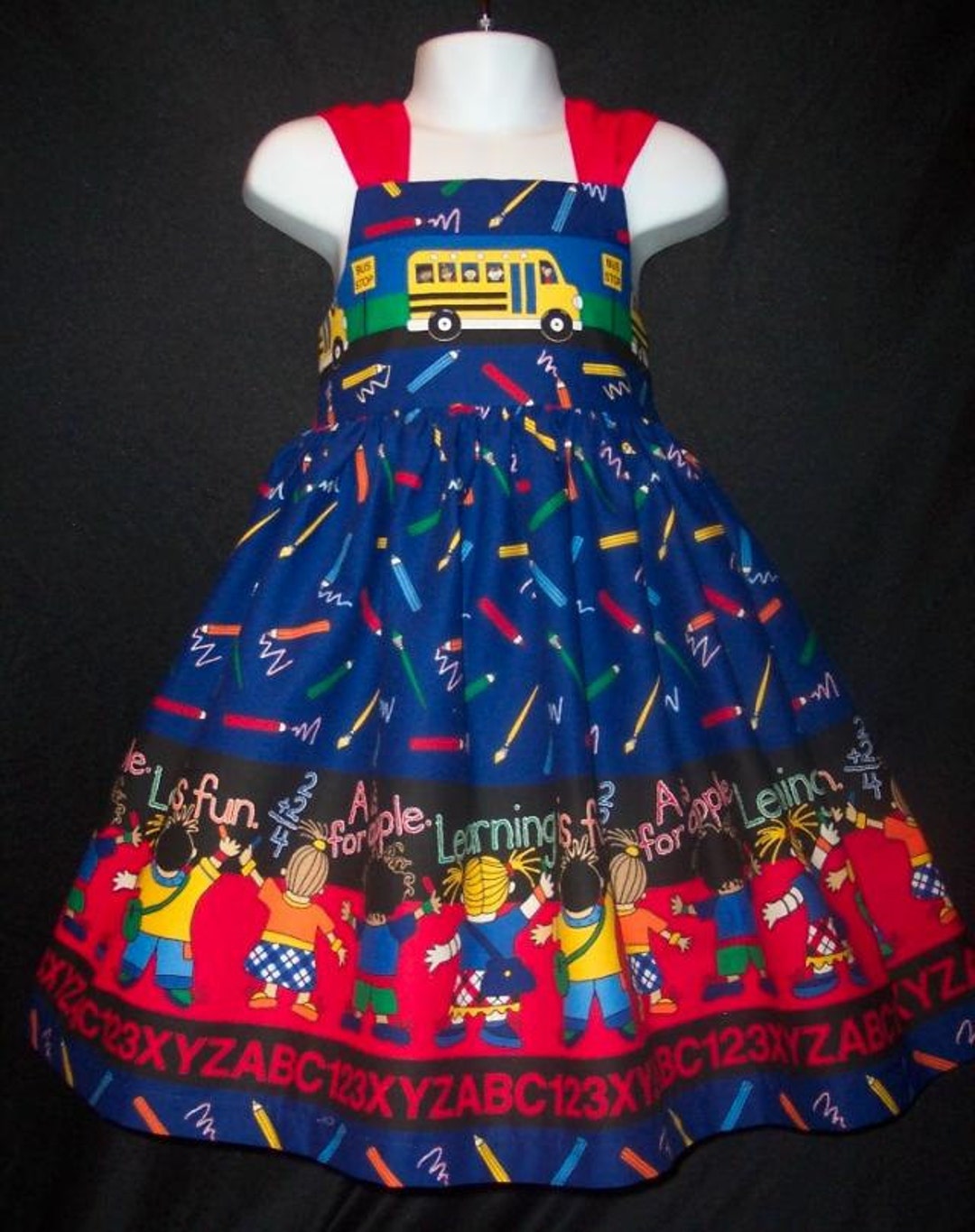 School BUS Border Dress CUSTOM Daisy Kingdom - Etsy