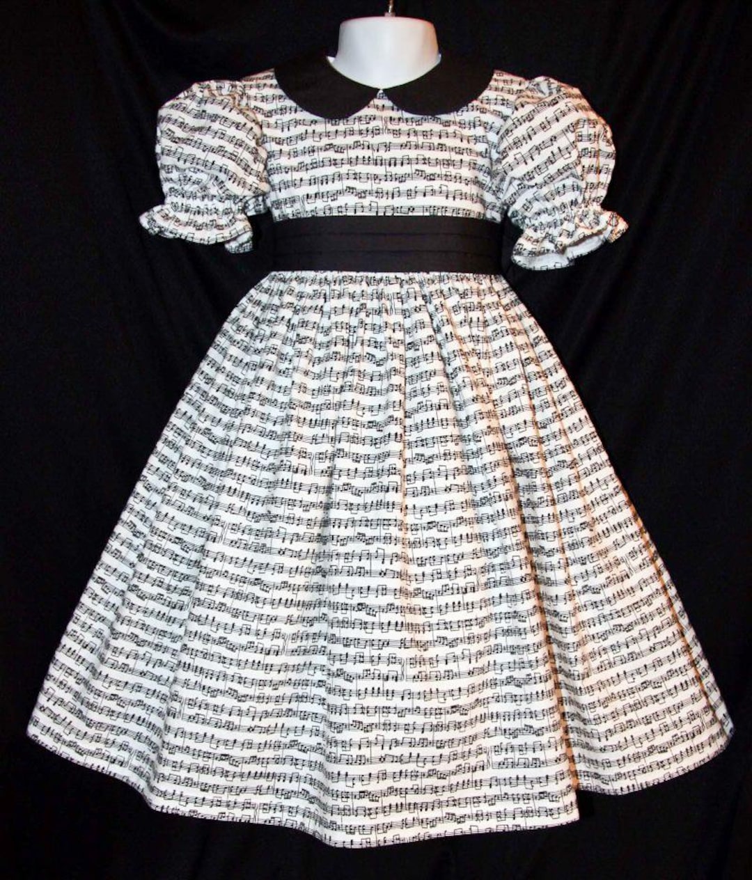 Gorgeous White Notes/staffs Recital Dress Custom Size Girls Size - Etsy