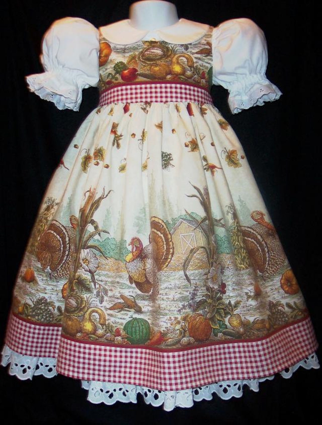 THANKSGIVING Turkey Border Dress - Etsy