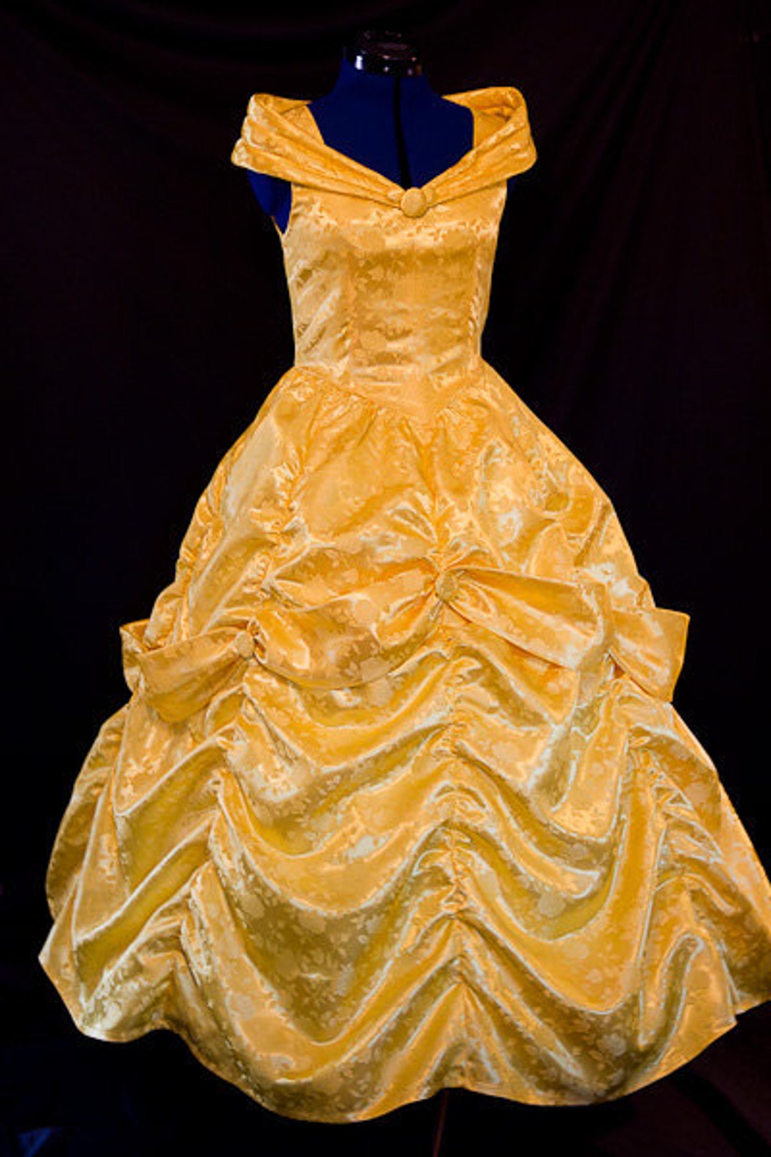 BELLE Adult Yellow Gold Rose Brocade Costume Gown MOM2RTK Custom Sz - Etsy