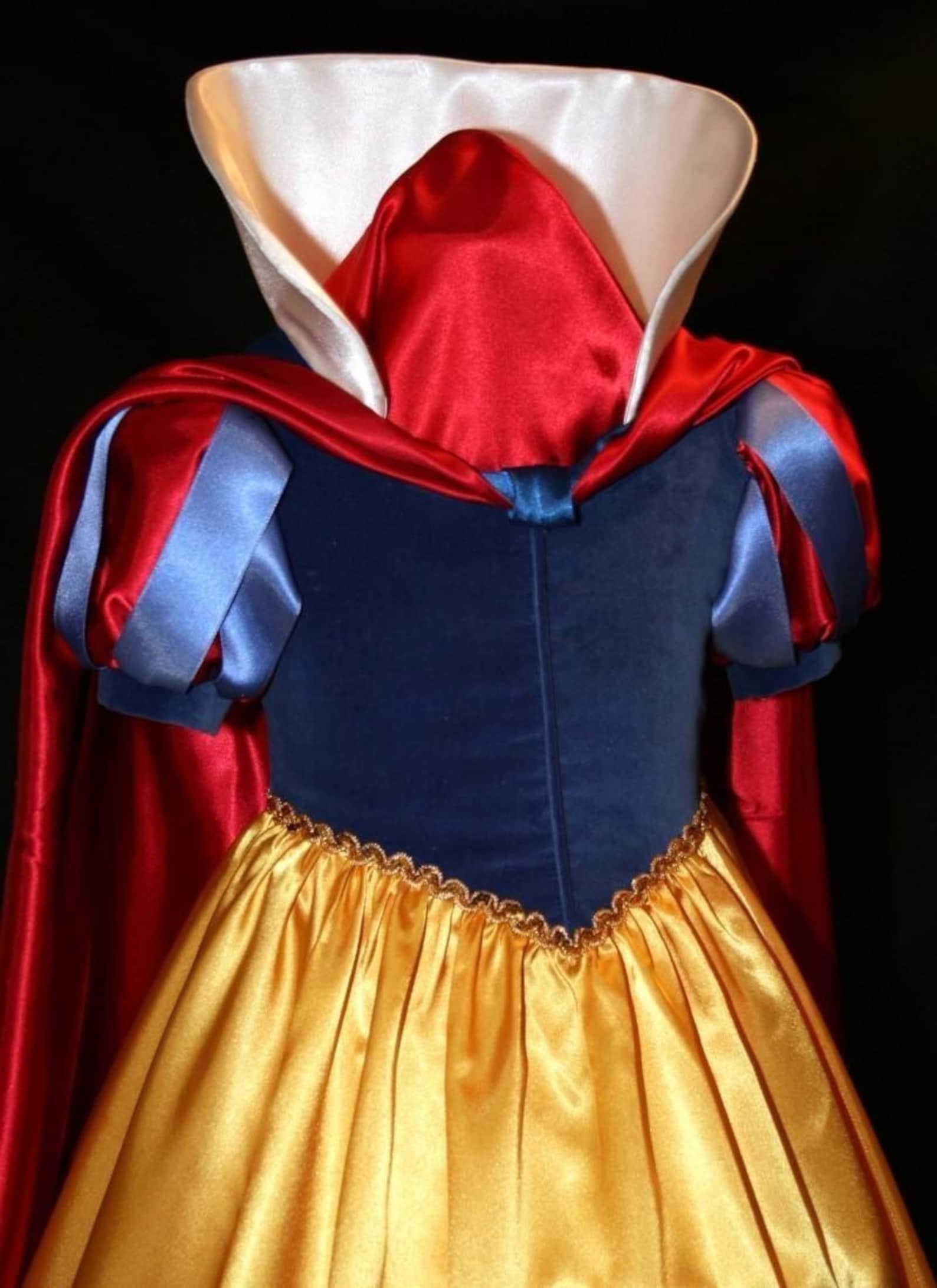 Exquisite SNOW WHITE Costume Gown With Bow and Cape Girls Custom Sz - Etsy