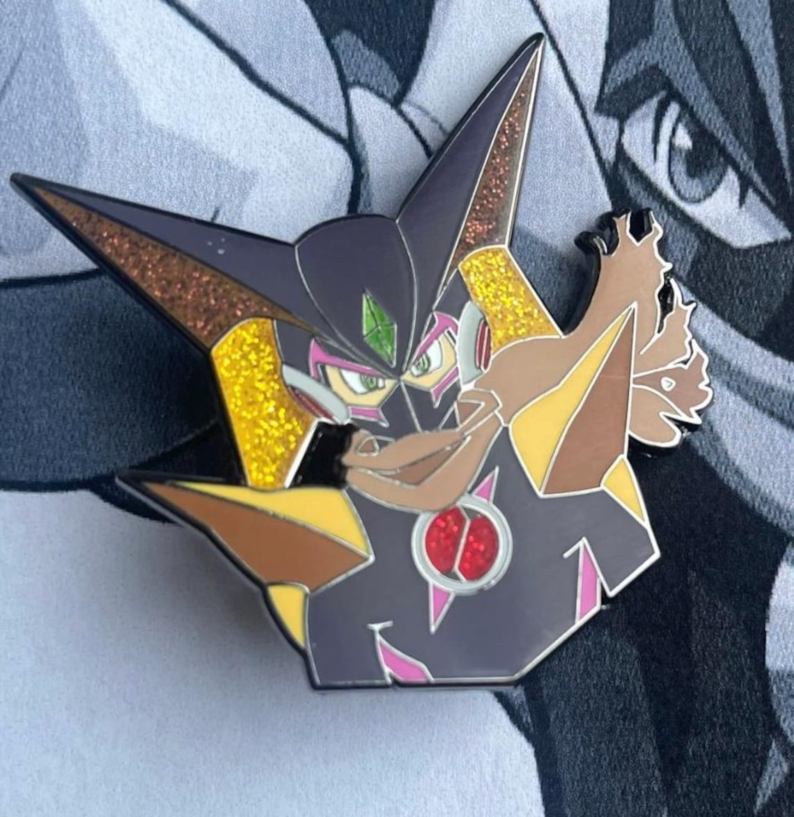 Mega Man Battle Network Bass Soul Enamel Pin - Limited Edition 2x2 Inch ...