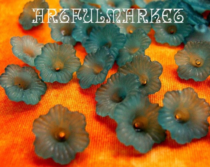 Small Fluted Flower Beads, Teal...50, (BD-PF-10002-TL) on Etsy - Etsy