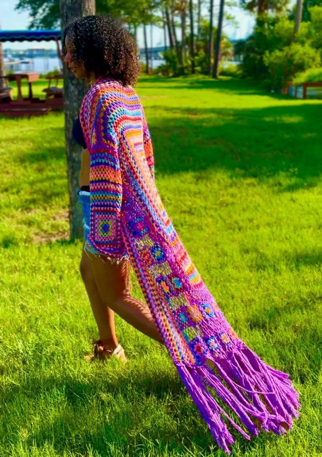Maxi Pastel Crochet Duster: Handmade 100% Cotton - Etsy