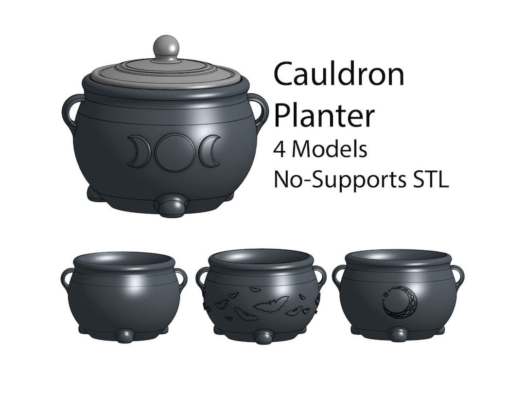 Witch's Magic Cauldron STL File Pack 3d Model for Decoration or Planter ...