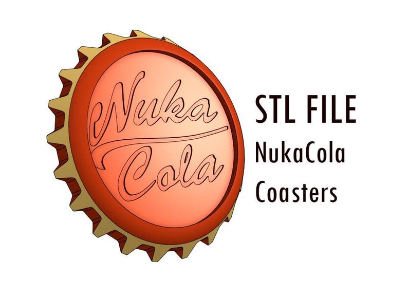 Fallout-inspired Nuka-cola Coaster, 3D Printable Bottle Cap Design ...