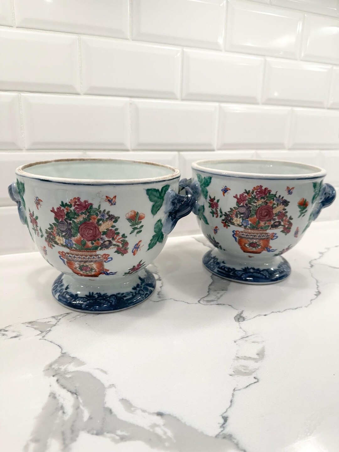 Pair of Hand-painted United Wilson Handled Flower Planters - Etsy