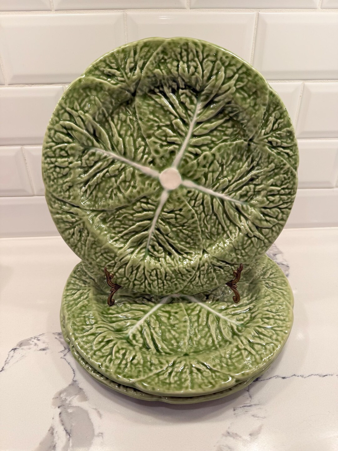 Vintage Bordallo Pinheiro Green Cabbage Dinner Plate 10.5in - Etsy