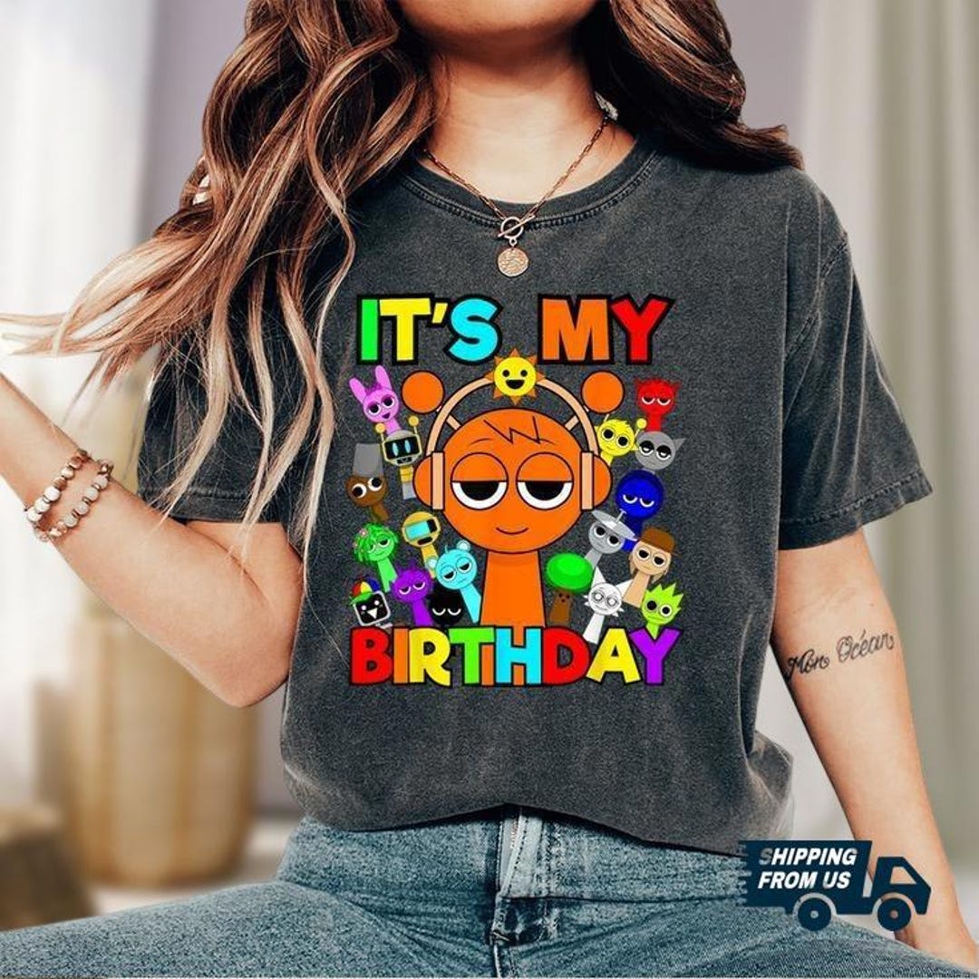 Sprunki Birthday Comfort Colors Shirt, Bday Bruh Shirt for Boys Girls ...