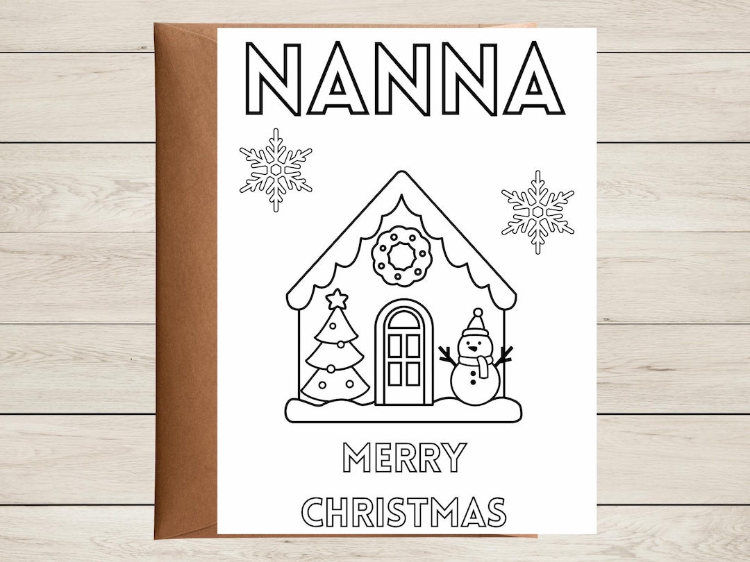 Nanna Merry Christmas Colouring in Card Art Card, Colouring In, Design ...