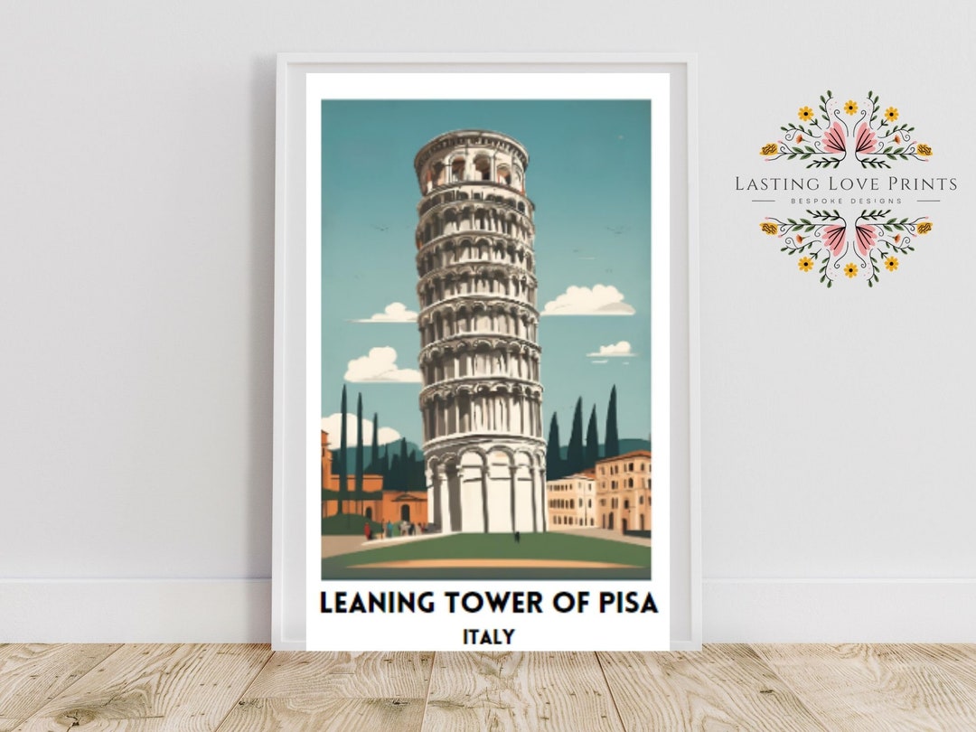 Rome Leaning Tower of Pisa Travel Poster, Holiday Print, Holiday ...