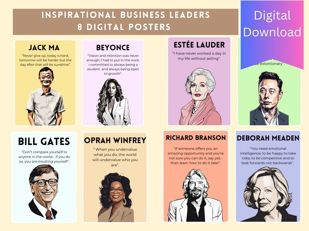 Inspirational Business Leader Entrepreneurs Posters - Digital Download ...