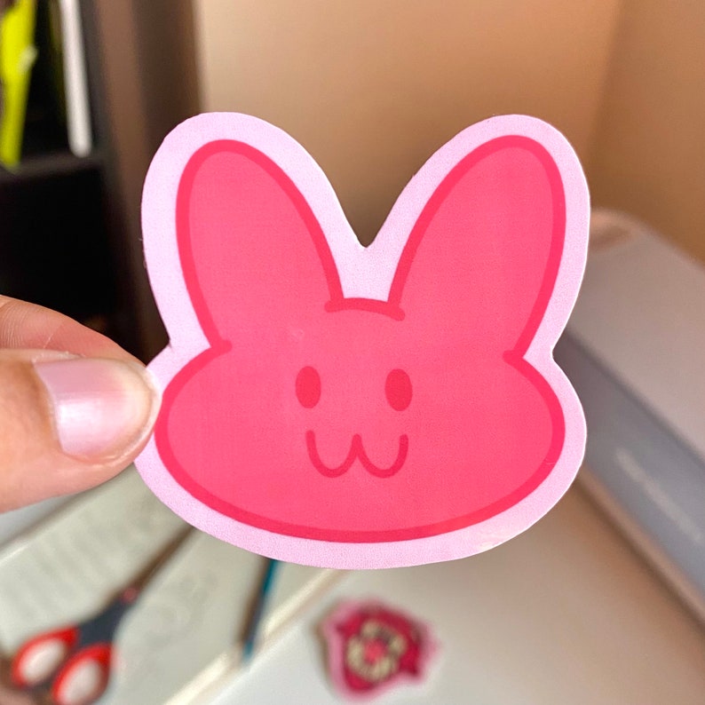 Pink Bunny - Vinyl Stickers | Small Waterproof Animal Stickers for ...