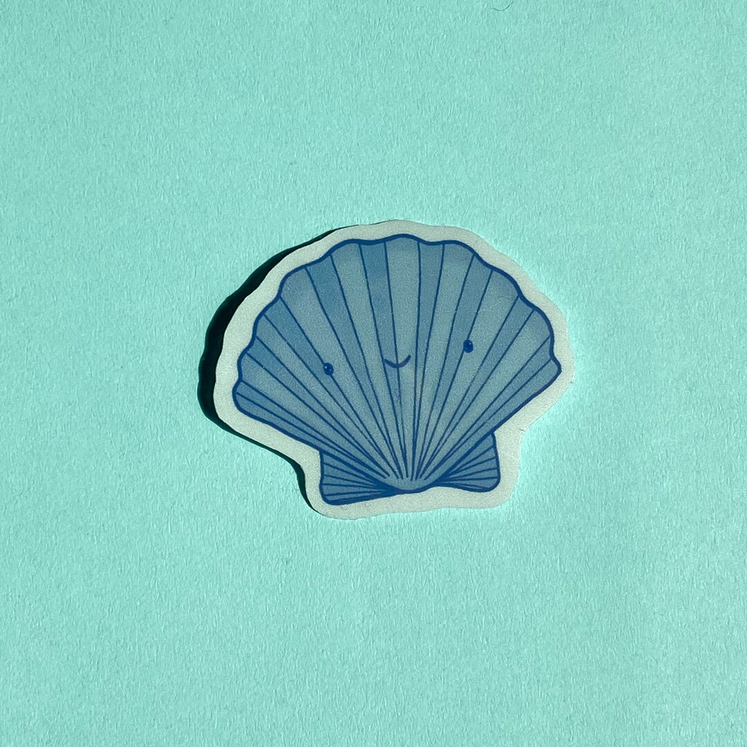 Scallop Sea Shell - Vinyl Stickers | Small Waterproof Animal Stickers ...
