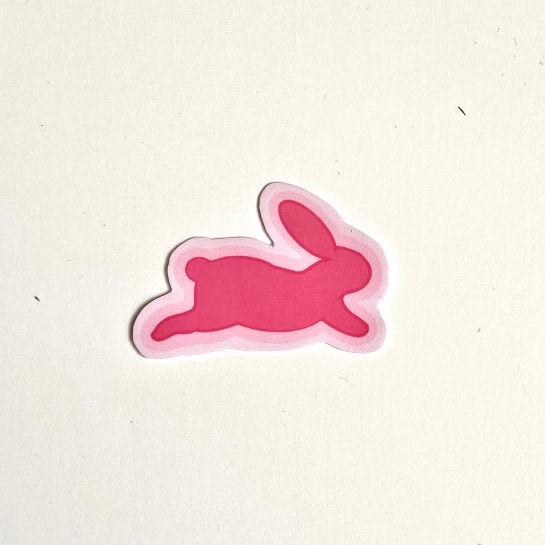 Pink Bunny Rabbit - Vinyl Stickers | Small Waterproof Animal Stickers ...