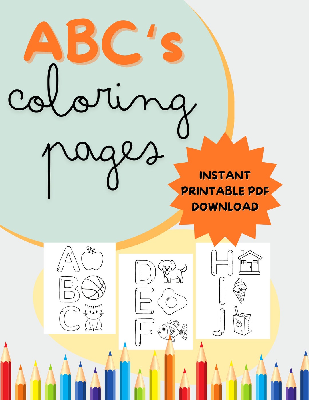 ABC Kids Colouring Pages Download and Instantly Print Kids Educational ...