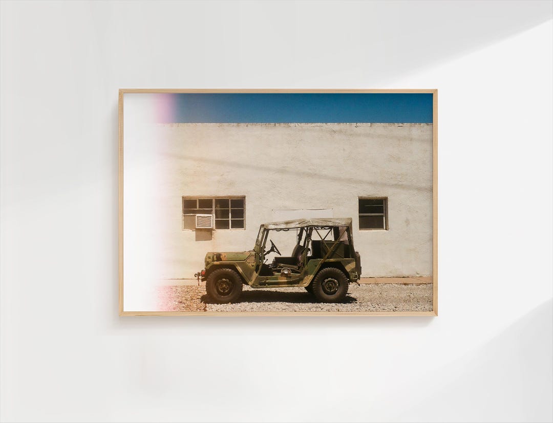 Vintage Military Jeep Art Print Rustic Desert Landscape Photography - Etsy