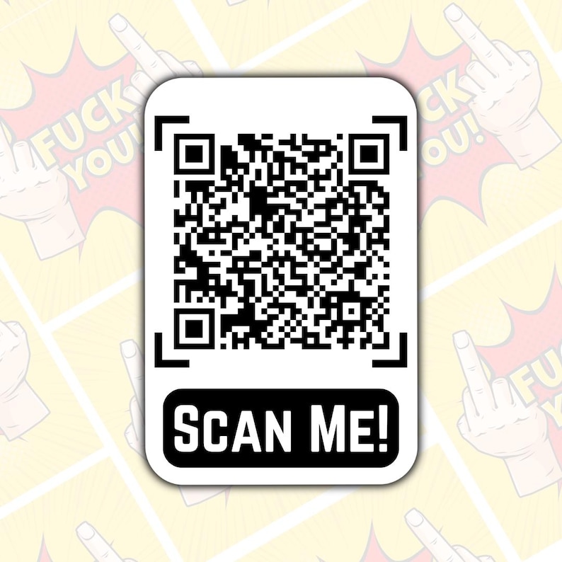 Fck You QR Code Sticker Prank, Funny Meme, Christmas Gift Stocking ...
