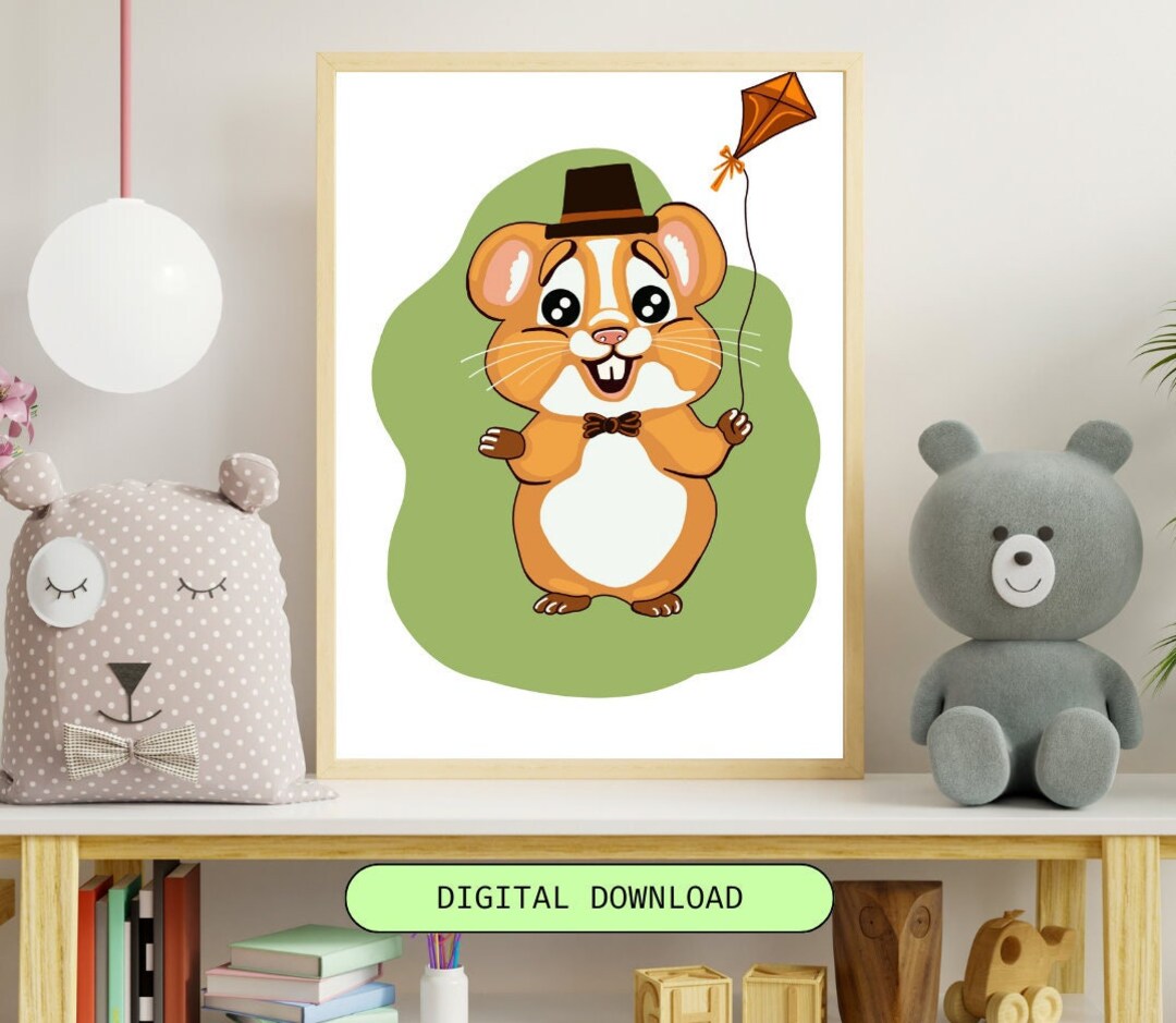 Hamster Illustration, Poster, Poster, Kite, Cute Animals, Children's ...