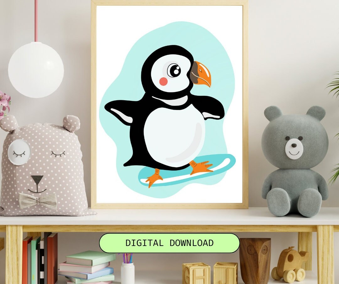Puffin Illustration, Puffin Poster, Puffin Poster, Cute Puffin, Cute ...