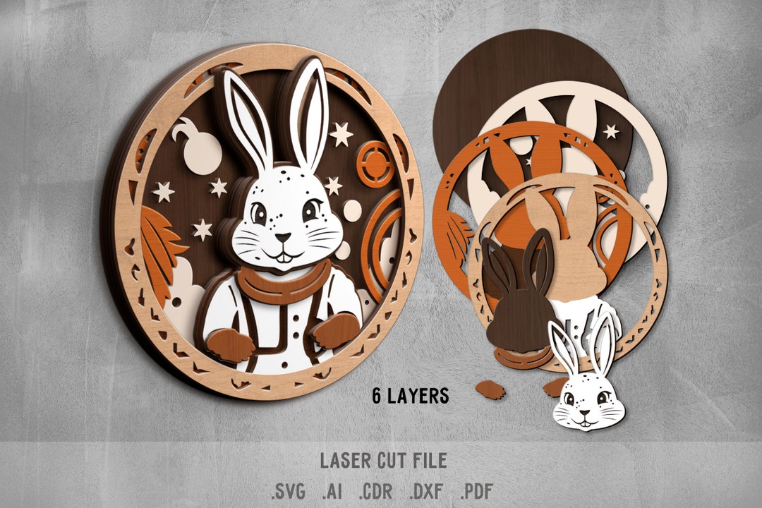 Hare Astronaut SVG. Laser Cut File for Glowforge. Space, Stars - Etsy