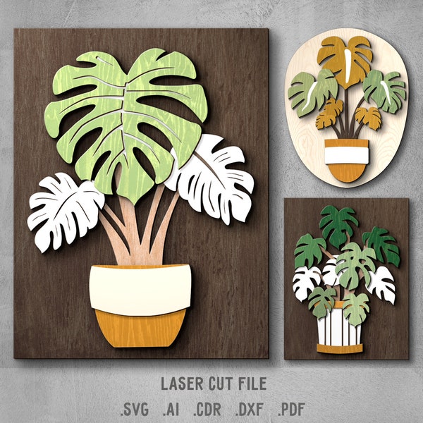 Laser Cut Monstera - Etsy