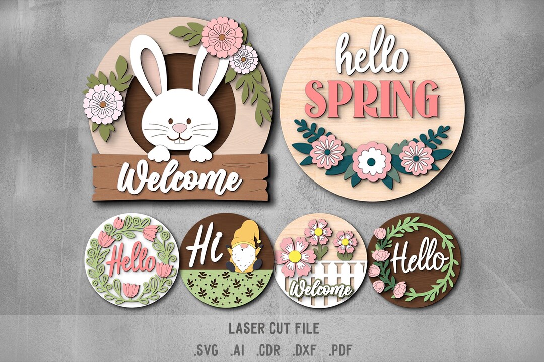Spring SVG Bundle. Laser Cut File for Glowforge. Gnome, Rabbit, Easter ...