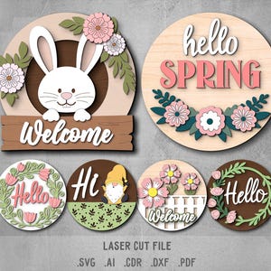 Spring SVG Bundle. Laser Cut File for Glowforge. Gnome, Rabbit, Easter ...