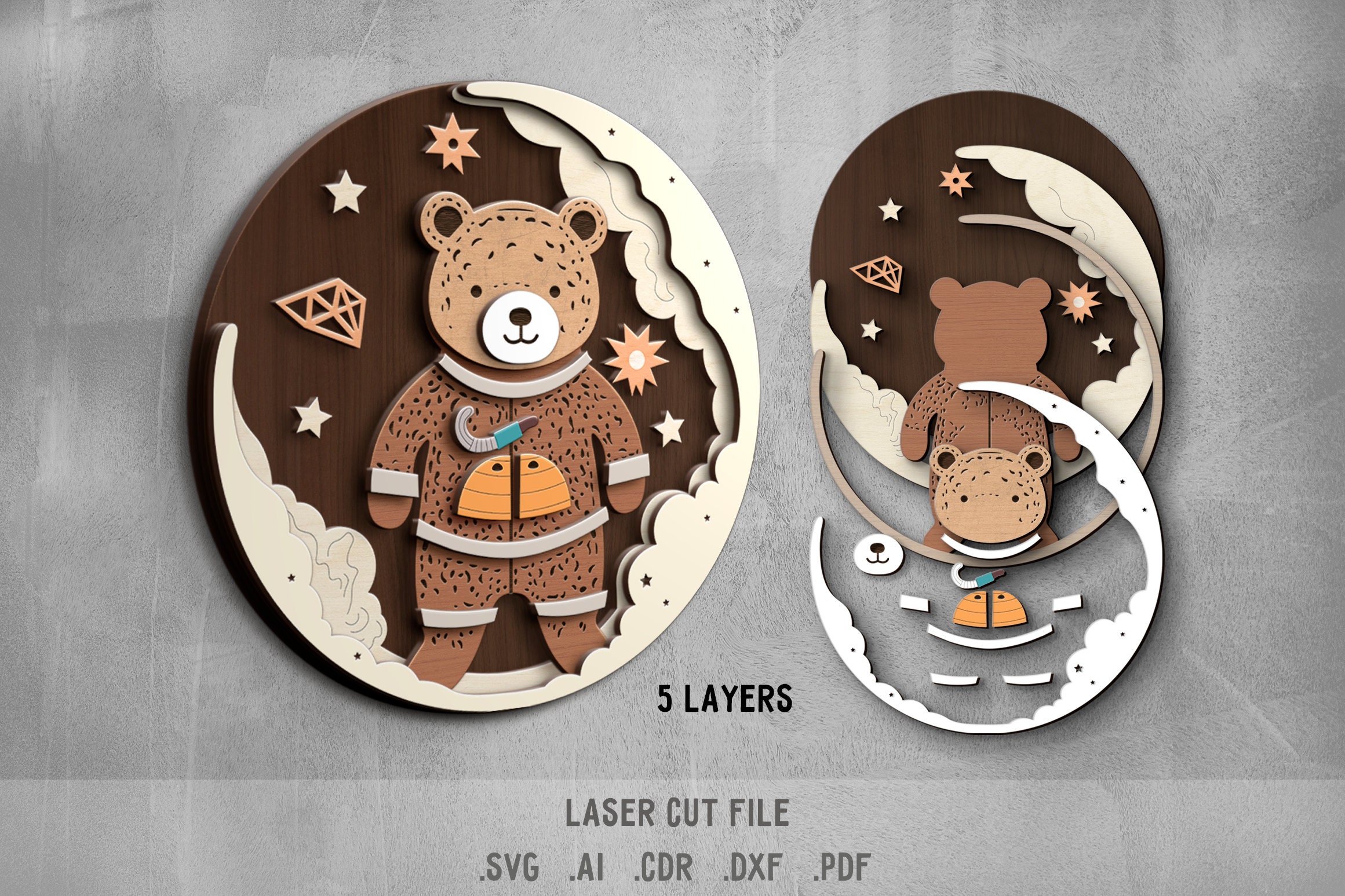 Animal Astronauts SVG Bundle. Laser Cut File for Glowforge. Space, Stars - Etsy