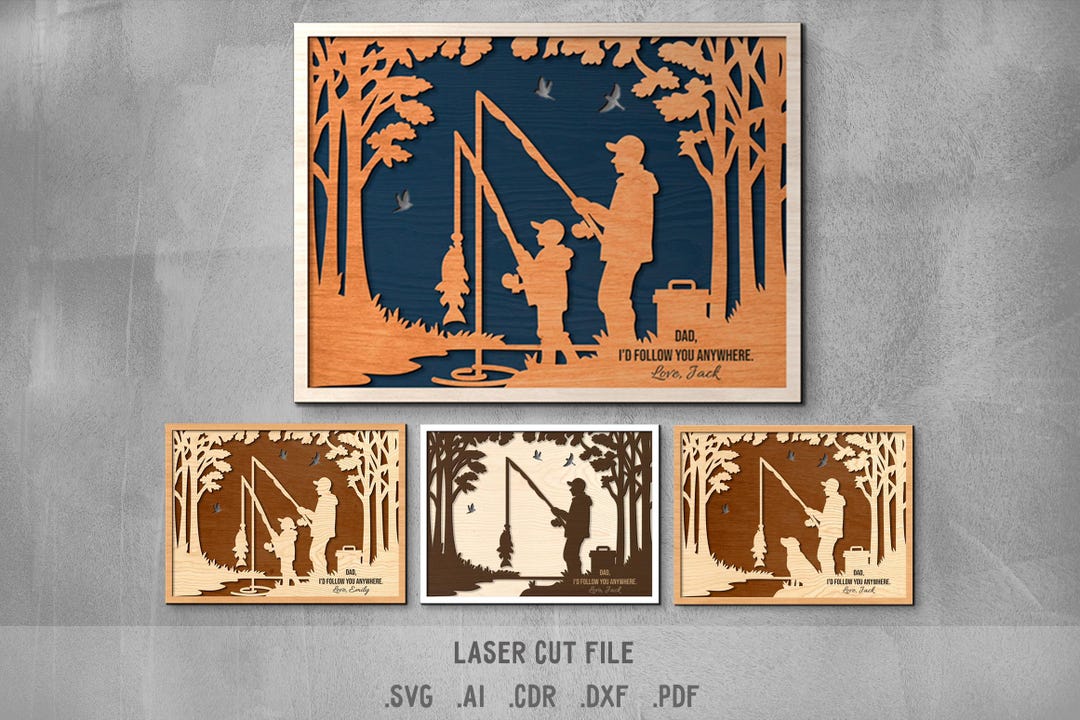 Father's Day Bundle SVG. Laser Cut File for Glowforge. Dad and Daughter ...