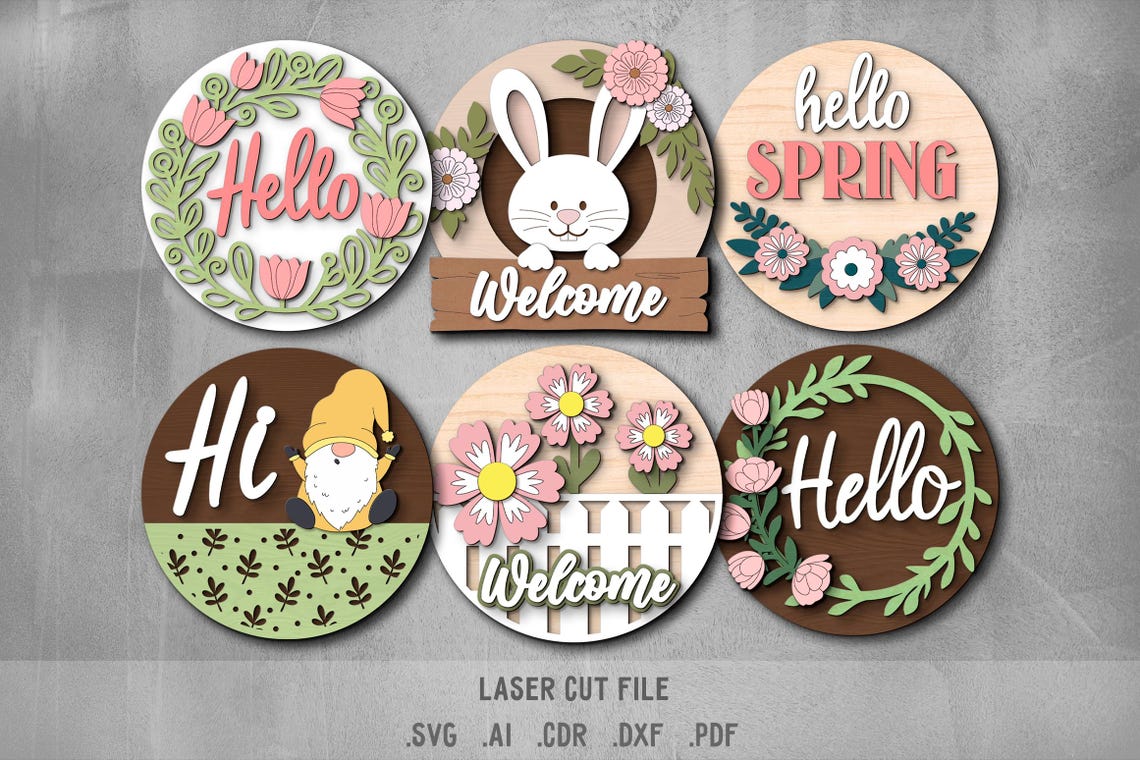 Spring SVG Bundle. Laser Cut File for Glowforge. Gnome, Rabbit, Easter ...