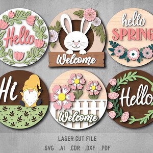 Spring SVG Bundle. Laser Cut File for Glowforge. Gnome, Rabbit, Easter ...