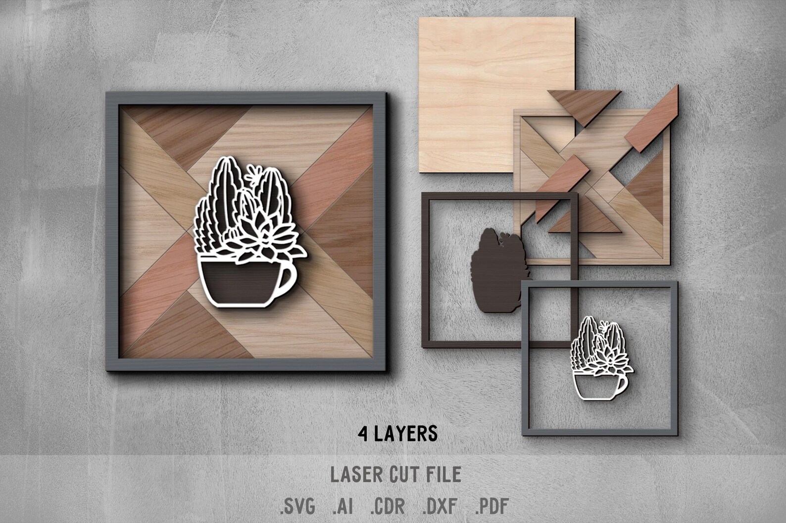 Succulents SVG Bundle. Laser Cut File for Glowforge. House Plants in ...