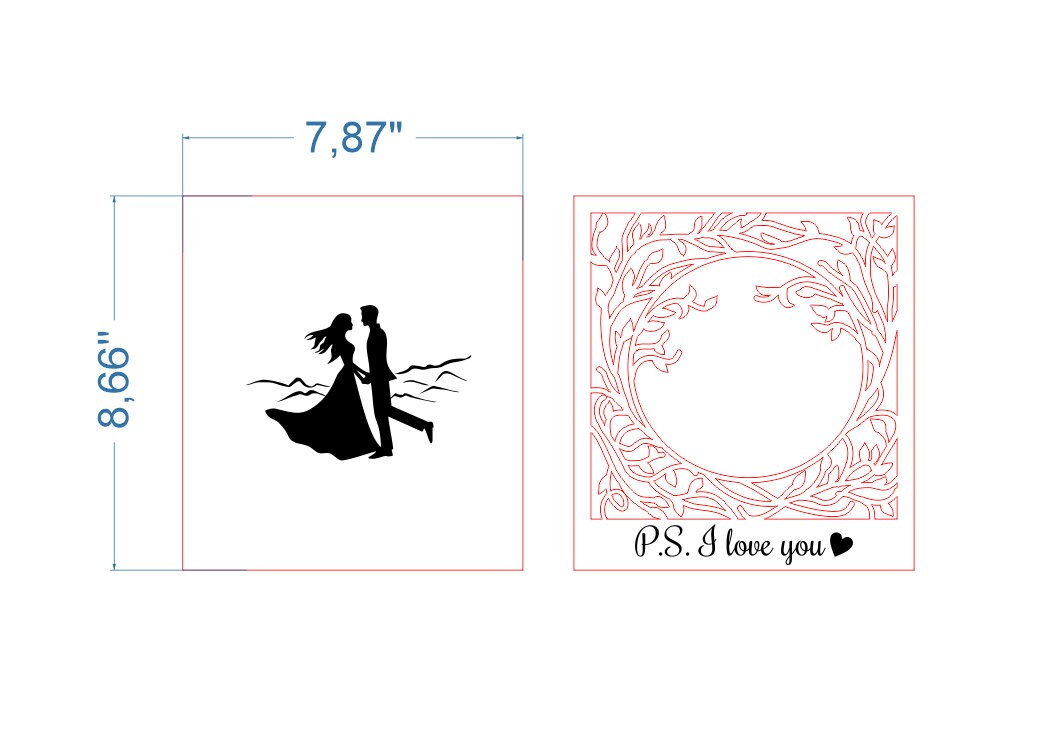 Loving Couple SVG. Laser Cut File for Glowforge. Wedding Gift Romantic ...