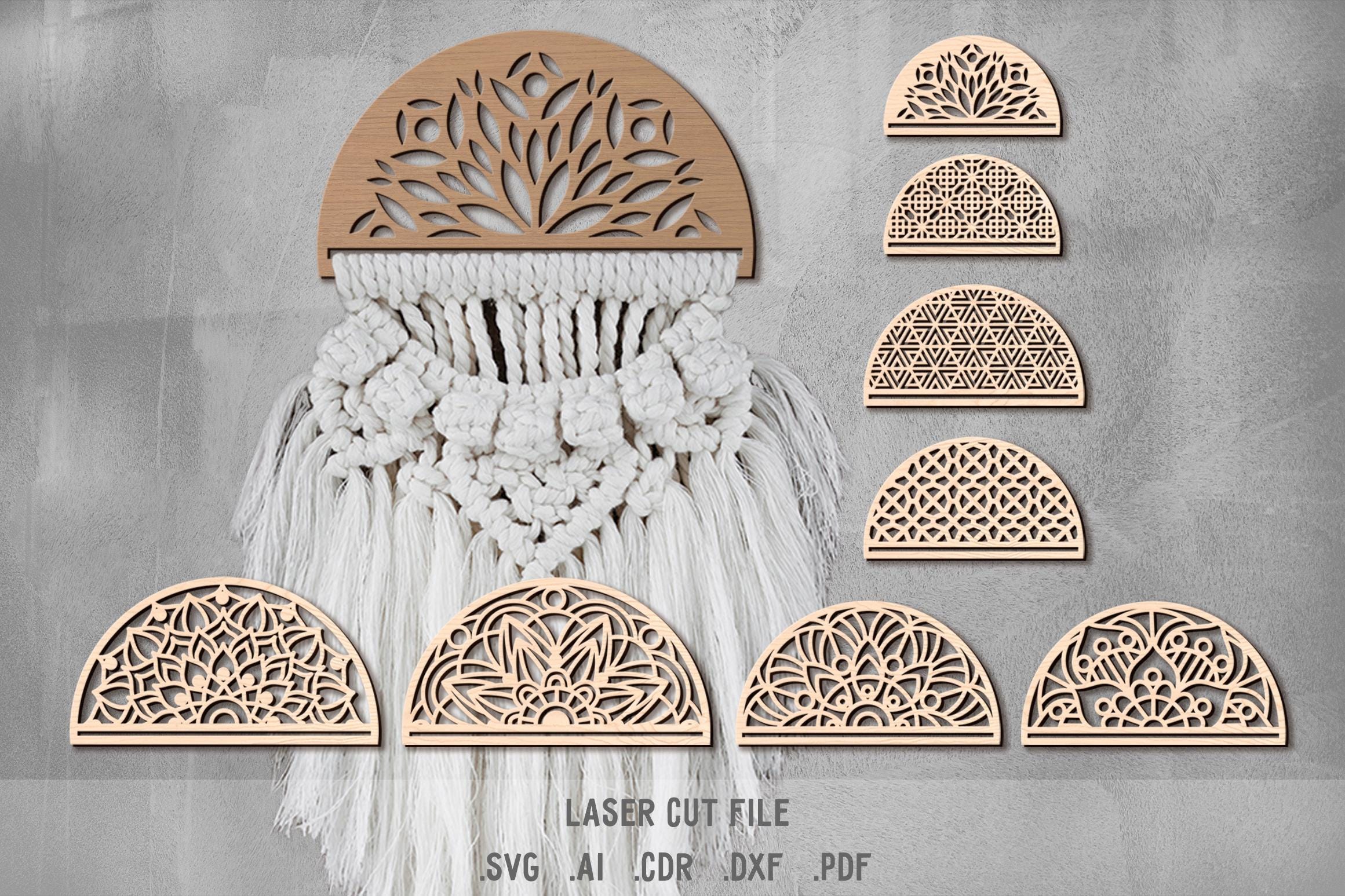 Macrame Bases SVG Bundle. Laser Cut File for Glowforge. Floral Wall ...