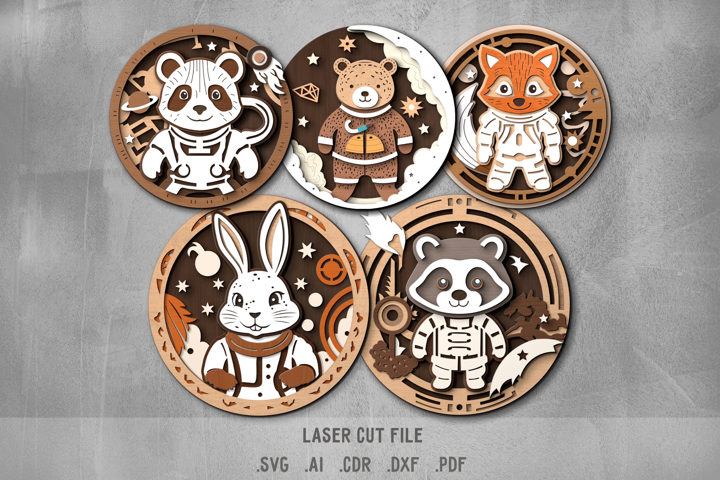 Animal Astronauts SVG Bundle. Laser Cut File for Glowforge. Space, Stars - Etsy